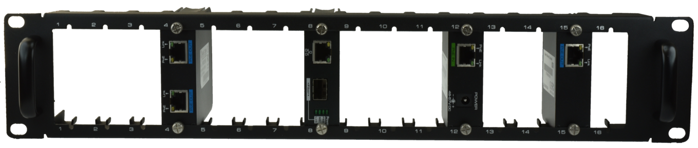 S49005-B0 : PANNEAU 19P 2U - 16 MODULES B1